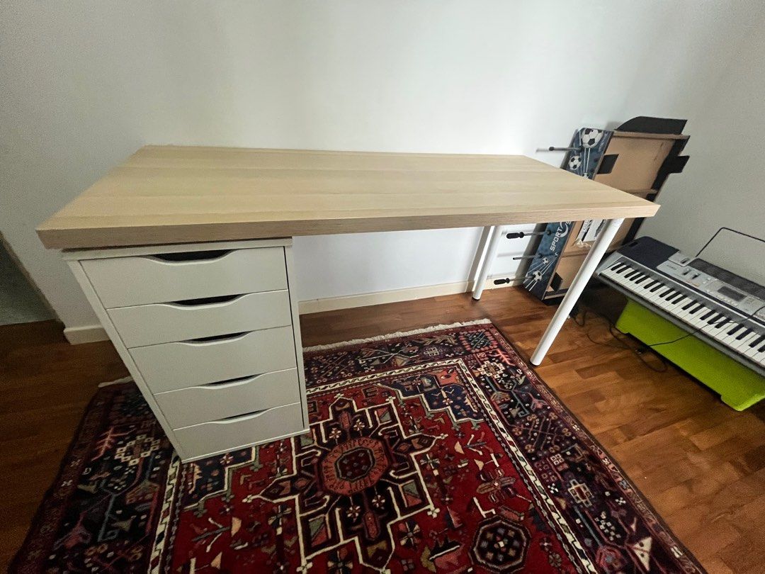 Ikea Alex desk and Drawers 140cm, Furniture & Home Living, Furniture ...