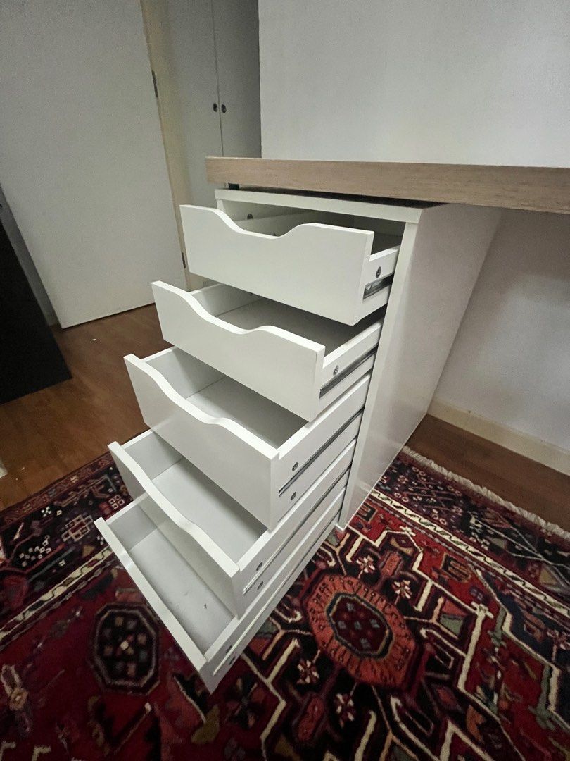 Ikea Alex desk and Drawers 140cm, Furniture & Home Living, Furniture ...