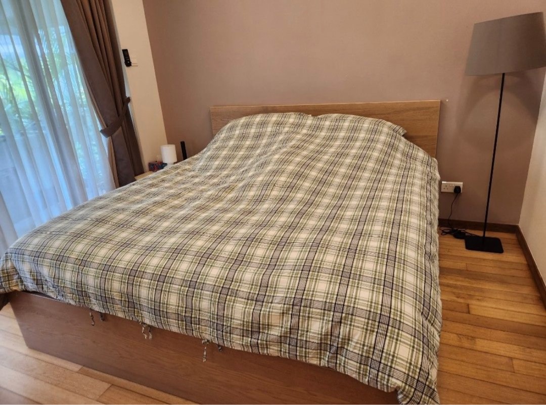 IKEA MALM KING BED (Lonset Slats) and Forty winks mattress included ...