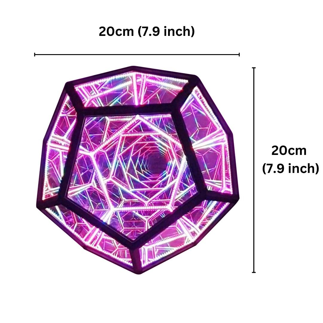 Infinity Lamp | Unique Pentagonal Dodecahedron LED Night Light Mirror ...