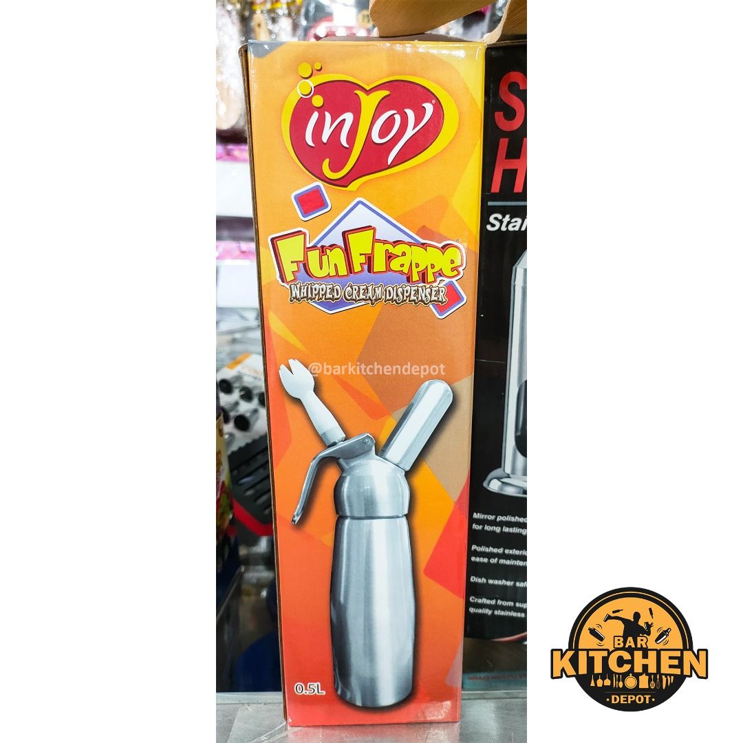 inJoy Fun Frappe 0.5L Aluminum Whip Cream Dispenser Whipper 500ml for ...