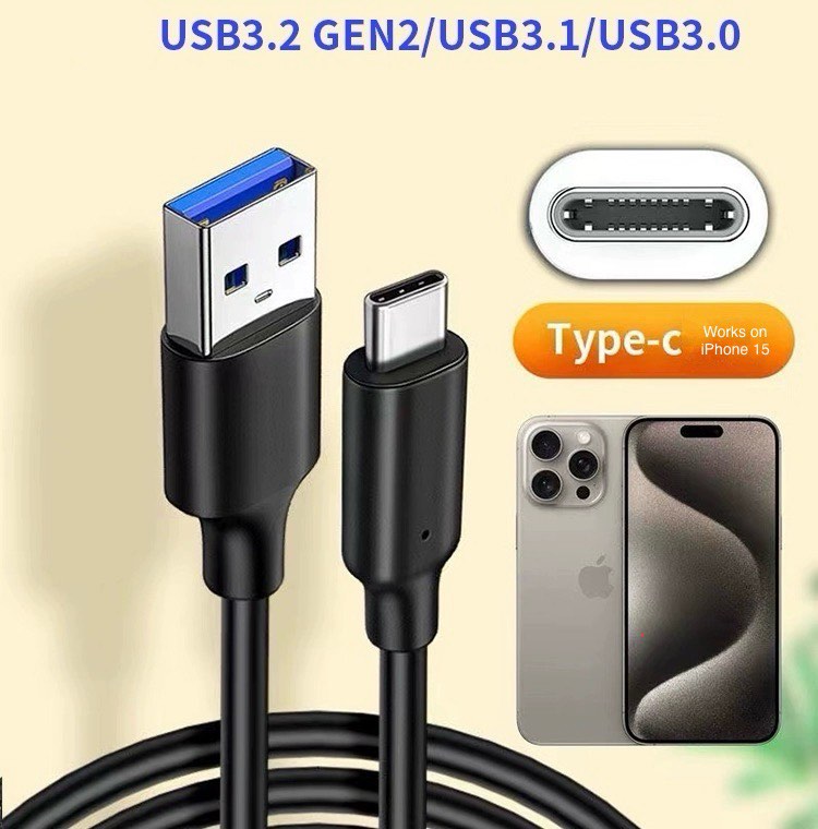iPhone 15 and pro models USB-C to USB-A charging cable power bank ...
