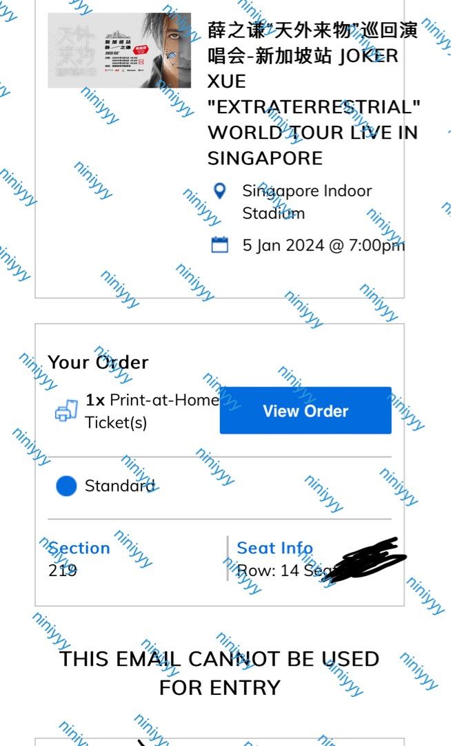 JOKER XUE SINGAPORE CONCERT CAT 2 x1 , 5 Jan 2024, Tickets & Vouchers, Event Tickets on Carousell