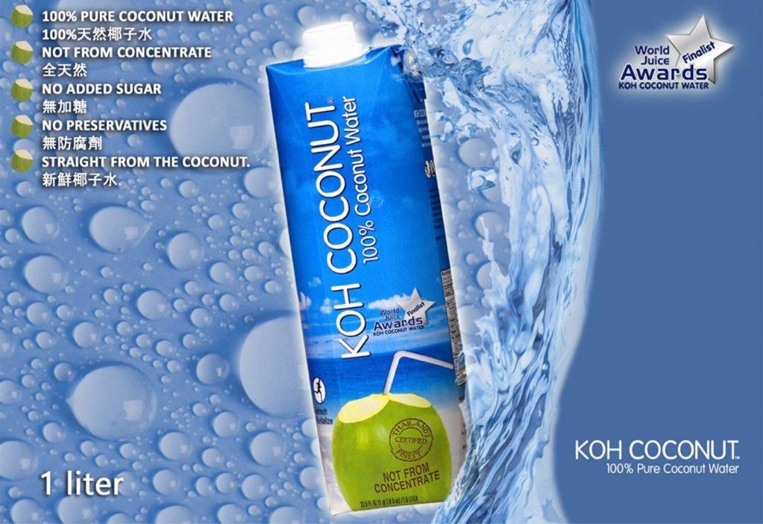 Koh Coconut Water 1 ltr, 嘢食 & 嘢飲, 飲料 - Carousell