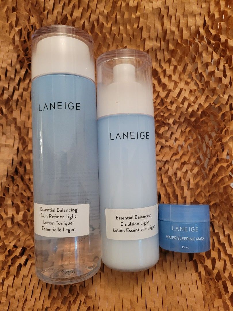 Laneige Skin Refiner Light, Emulsion Light, Water Sleeping Mask ...