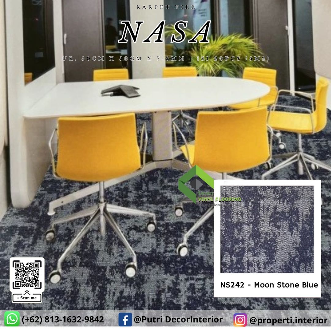 lantai karpet tile Nasa type NS242 Moon Stone Blue tebal 8mm, Perabotan ...