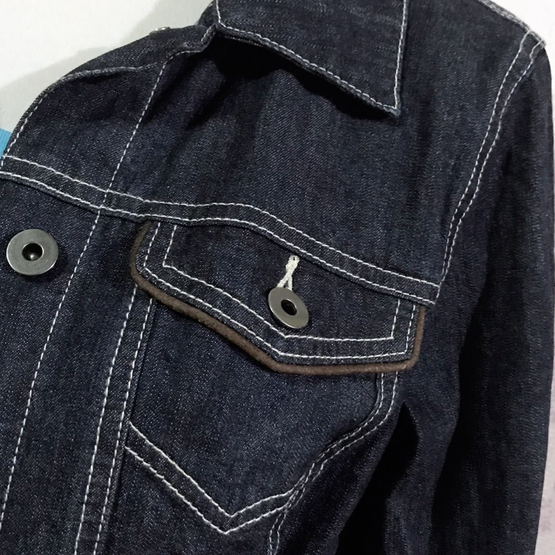 LAURA ASHLEY Dark Blue Maong Denim Long Sleeves Jacket, Women's Fashion ...