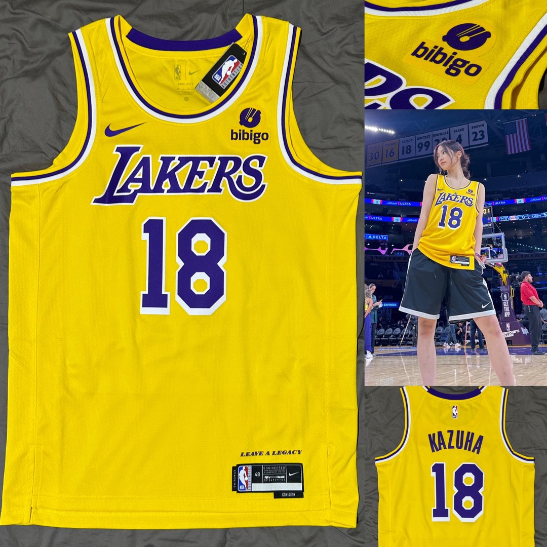 LE SSERAFIM X Lakers NBA 湖人客製球衣團 連廣告章 KAZUHA, 男裝, 運動服裝 - Carousell
