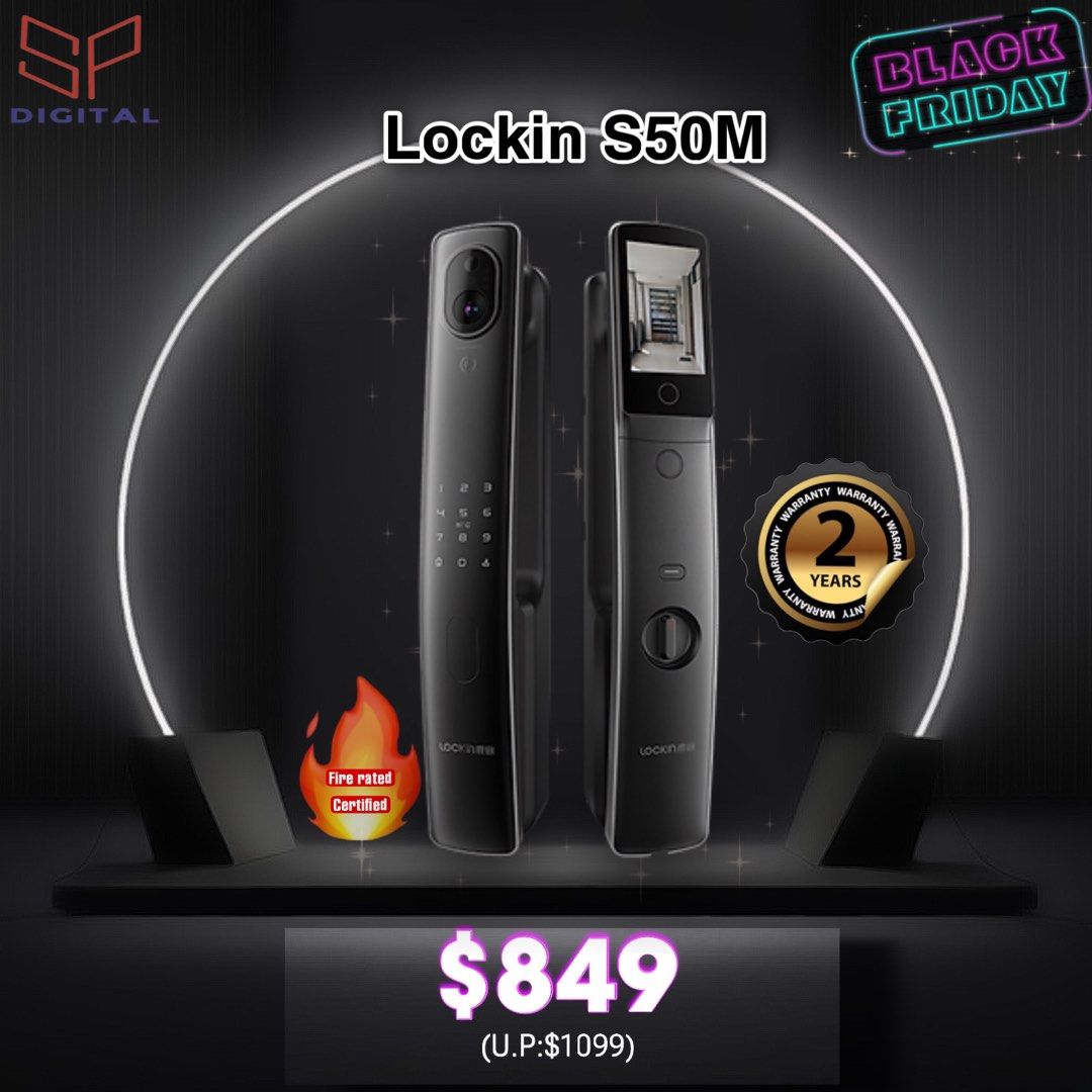 Lockin S50M Pro digital door lock with viewer, Furniture & Home Living ...