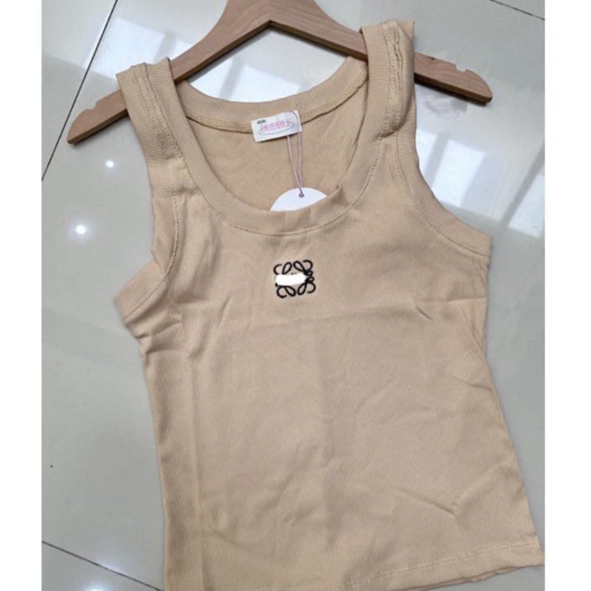 Loewe tank cream, Fesyen Wanita, Pakaian Wanita, Atasan di Carousell