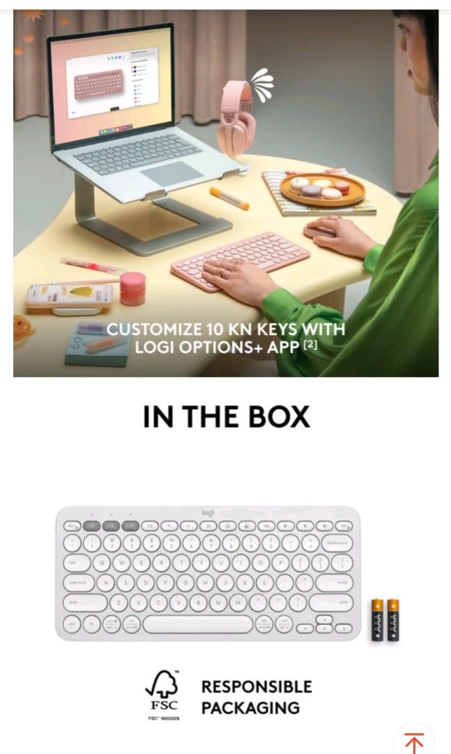 Logitech K380 pink pebbles 2 keyboard bnib, Computers & Tech, Parts ...