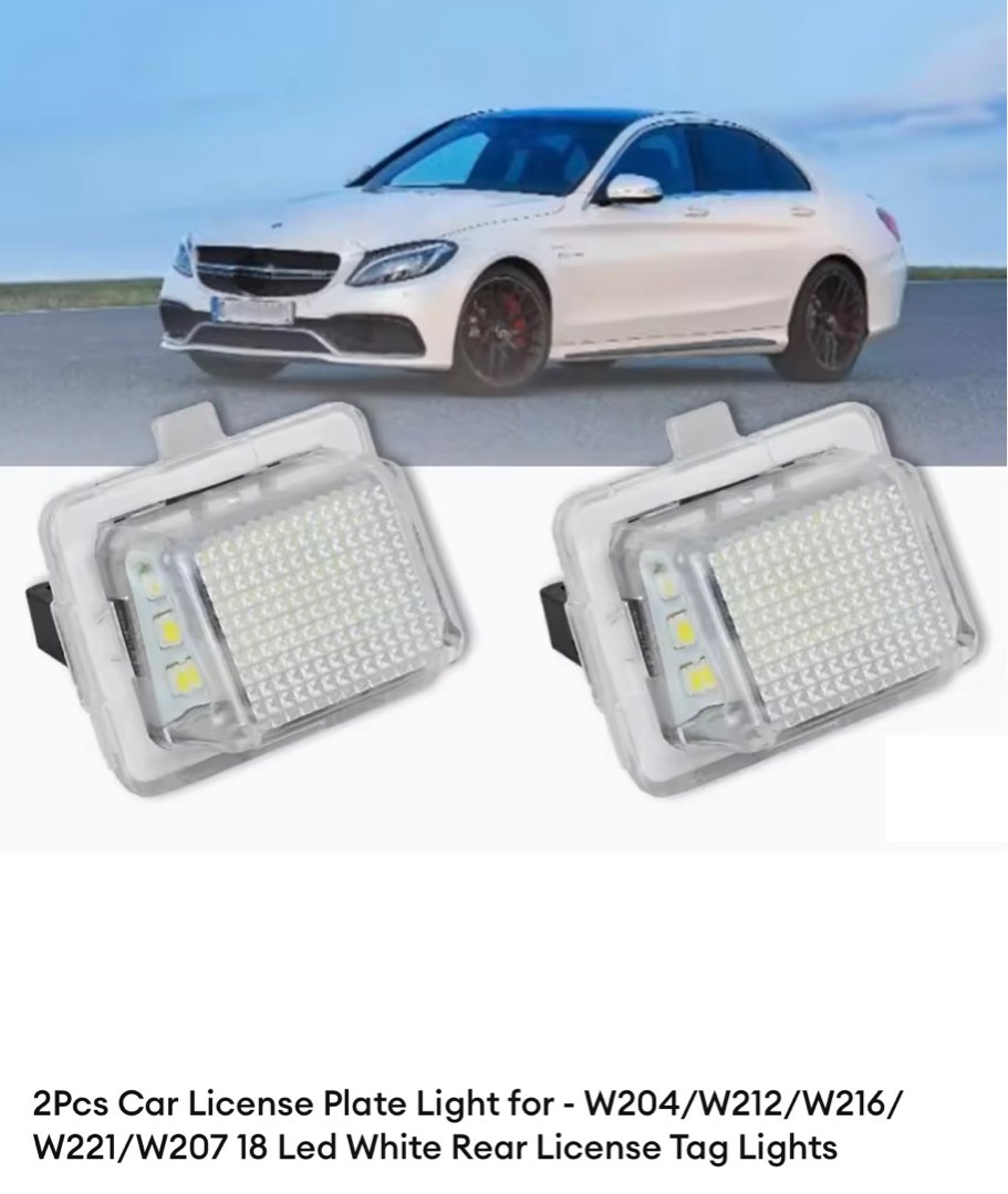 Mercedes Benz Car Plate LED White Light (6000K), Car Accessories ...