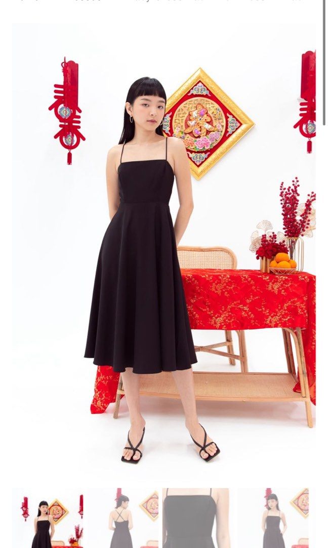 Mikayla Tracy cross back midi dress, Women's Fashion, Dresses & Sets ...