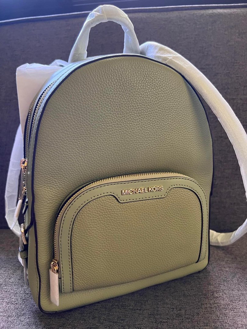 MK Jaycee Medium Zip Pocket Backpack Light Sage, Women's Fashion, Bags ...