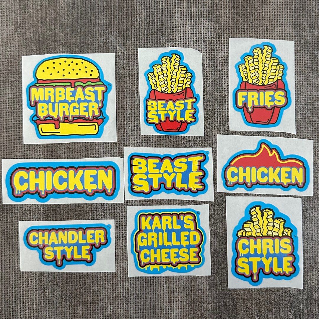 Mr Beast Burger Stickers (official), Hobbies & Toys, Stationery & Craft ...
