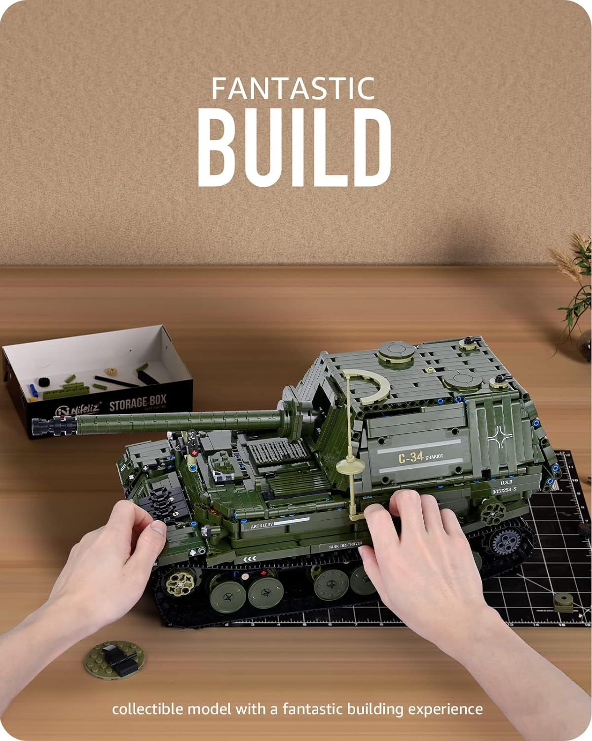 Nifeliz Ferdinand Tank Destroyer, WW2 Main Battle Truck Building Set ...