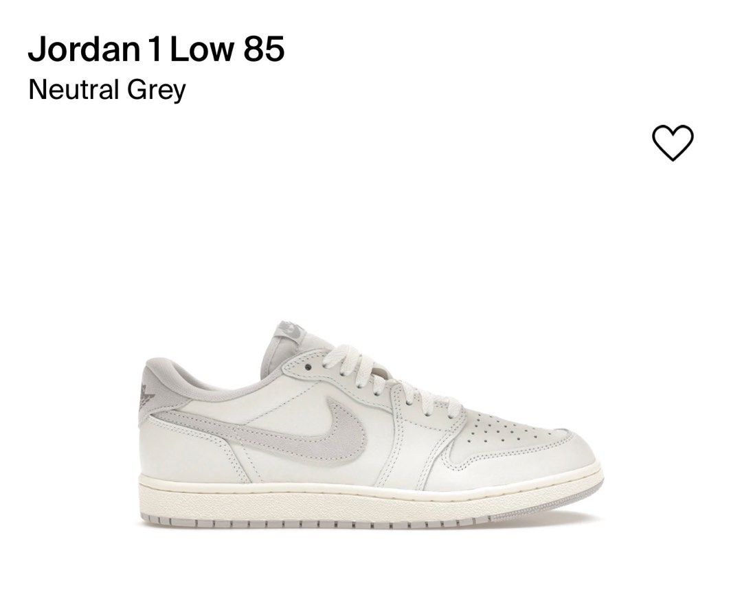 Air Jordan 1 Low 85 Neutral grey OG, Men's Fashion, Footwear, Sneakers ...