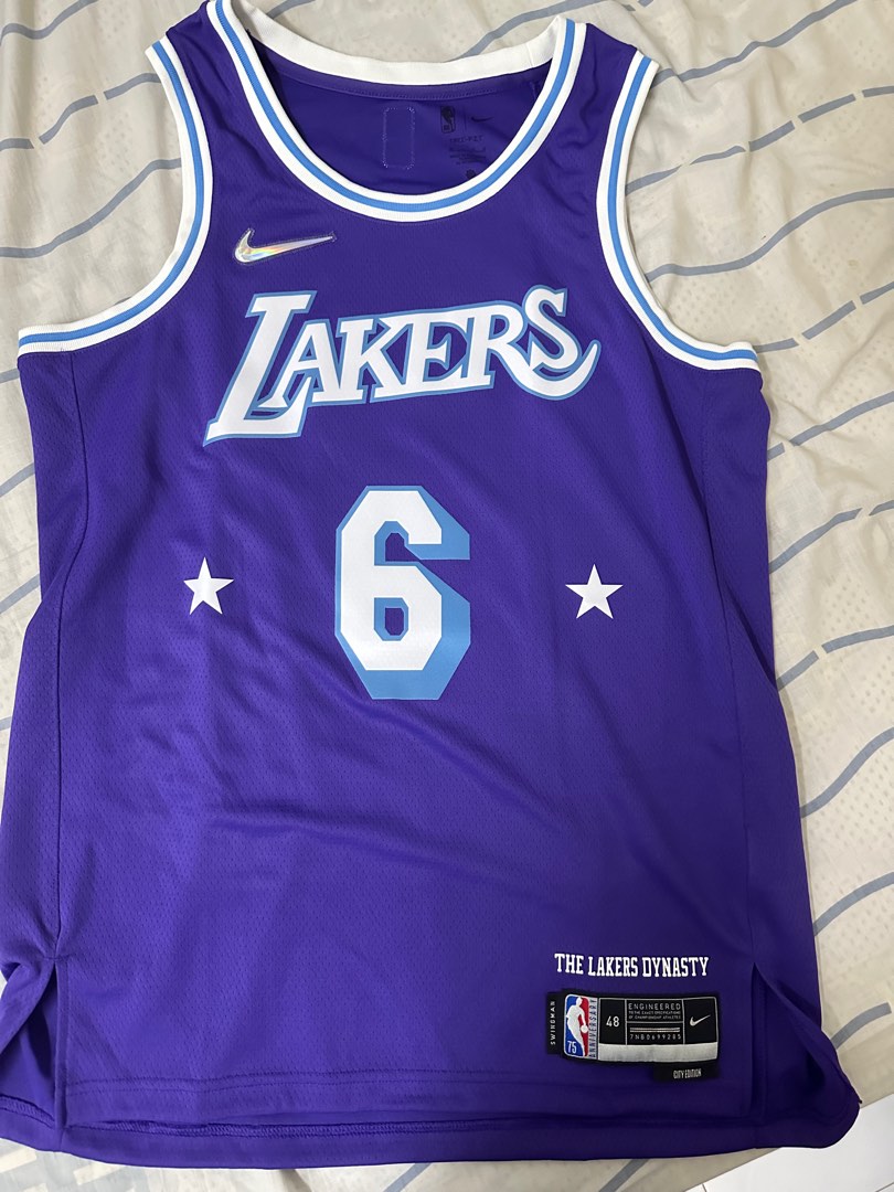 No.6 LeBron James 75th Anniversary Los Angeles Lakers Dynasty Edition ...