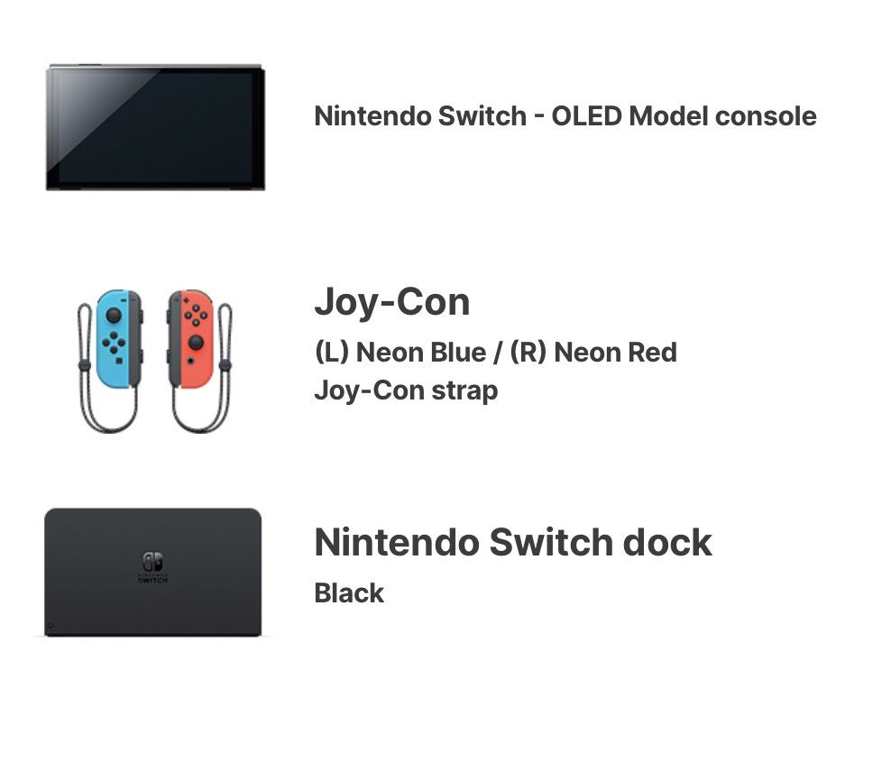 Nintendo Switch - OLED Model Neon Blue/Neon Red set, Video Gaming ...