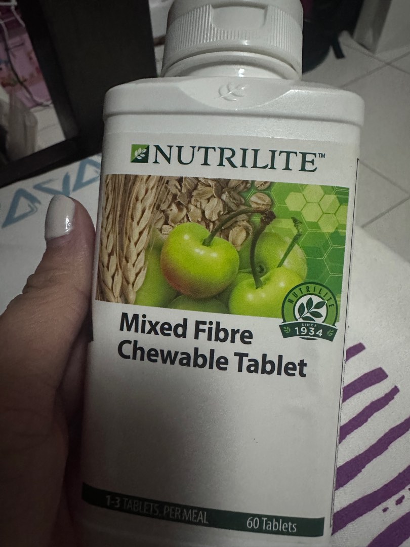 Nutrilite Mixed Fibre Chewable Tablet, Health & Nutrition, Health ...