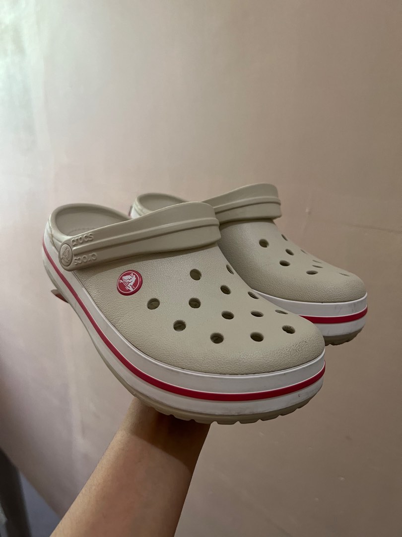 Original crocs crocband stucco/melon, Women's Fashion, Footwear ...