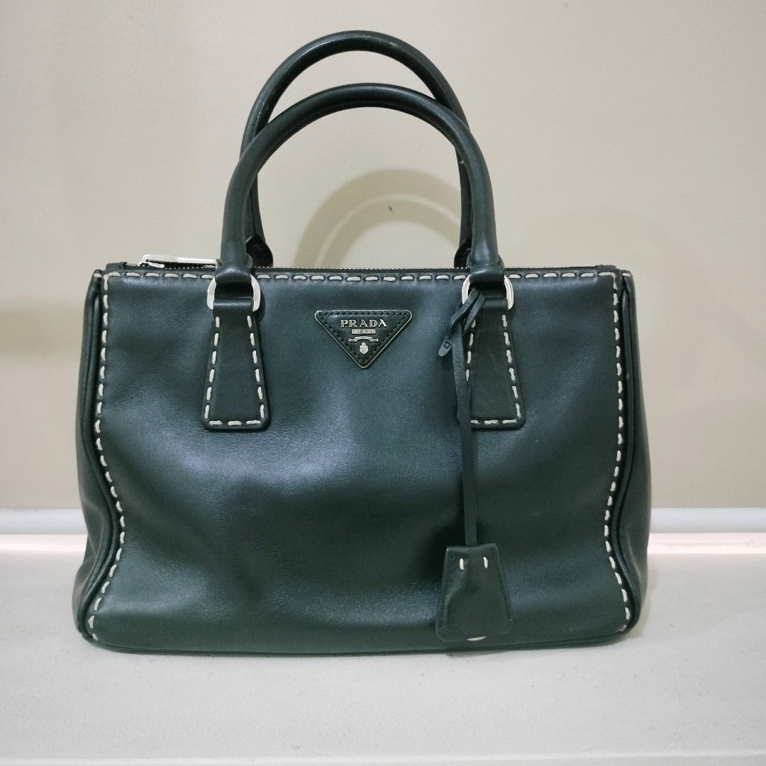 Prada Hand-Stitch City Leather Tote, Luxury, Bags & Wallets on Carousell