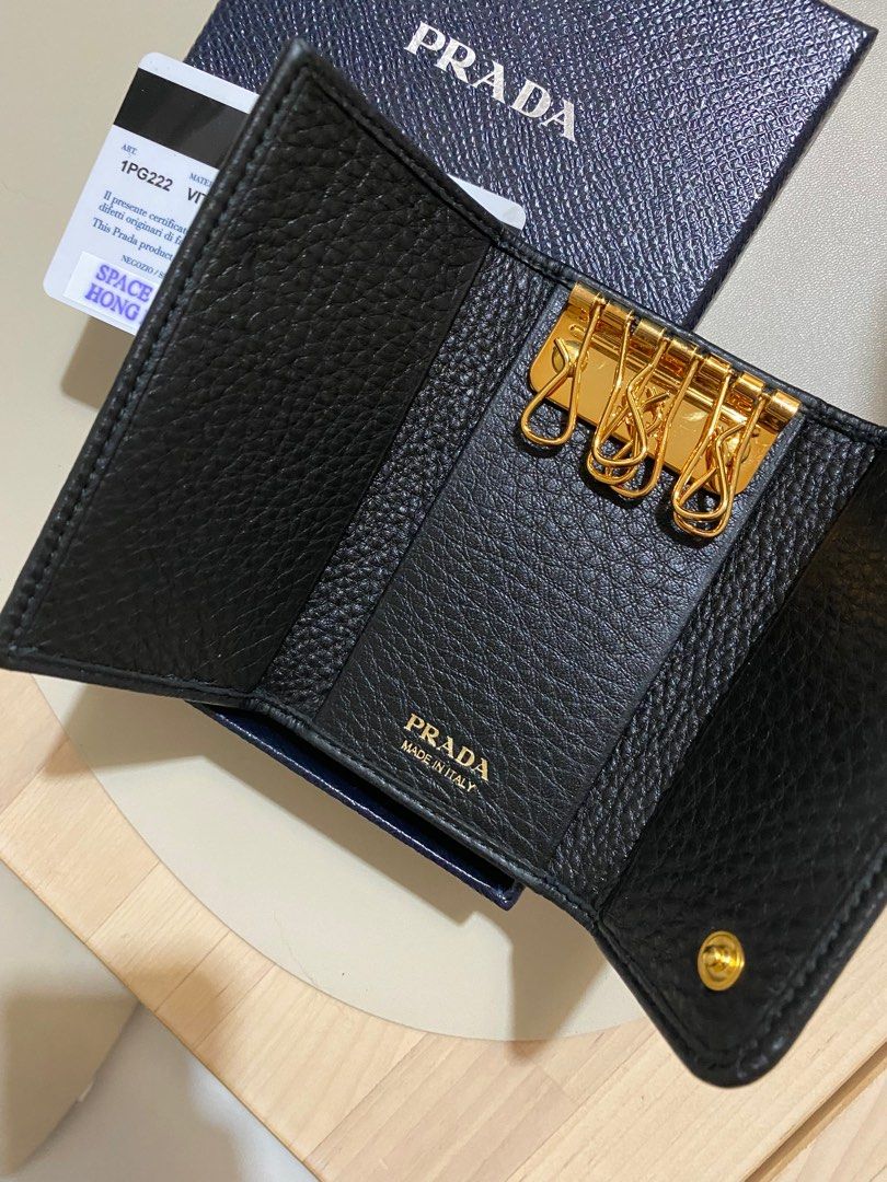 Prada Snap Key Case, Luxury, Bags & Wallets on Carousell