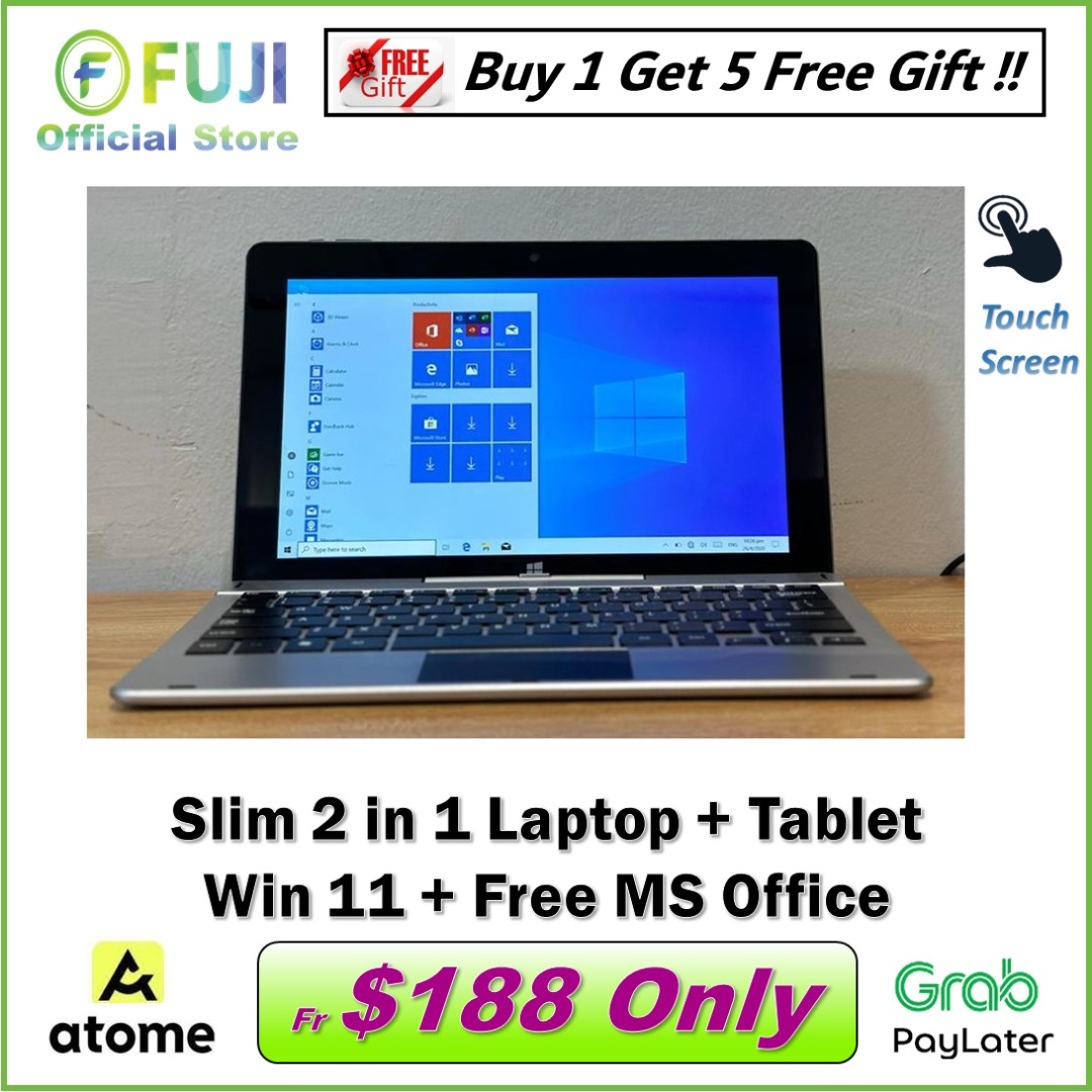 Premium 2 in 1 Laptop + Tablet - 6GB RAM + 128GB SSD - Windows 11 ...