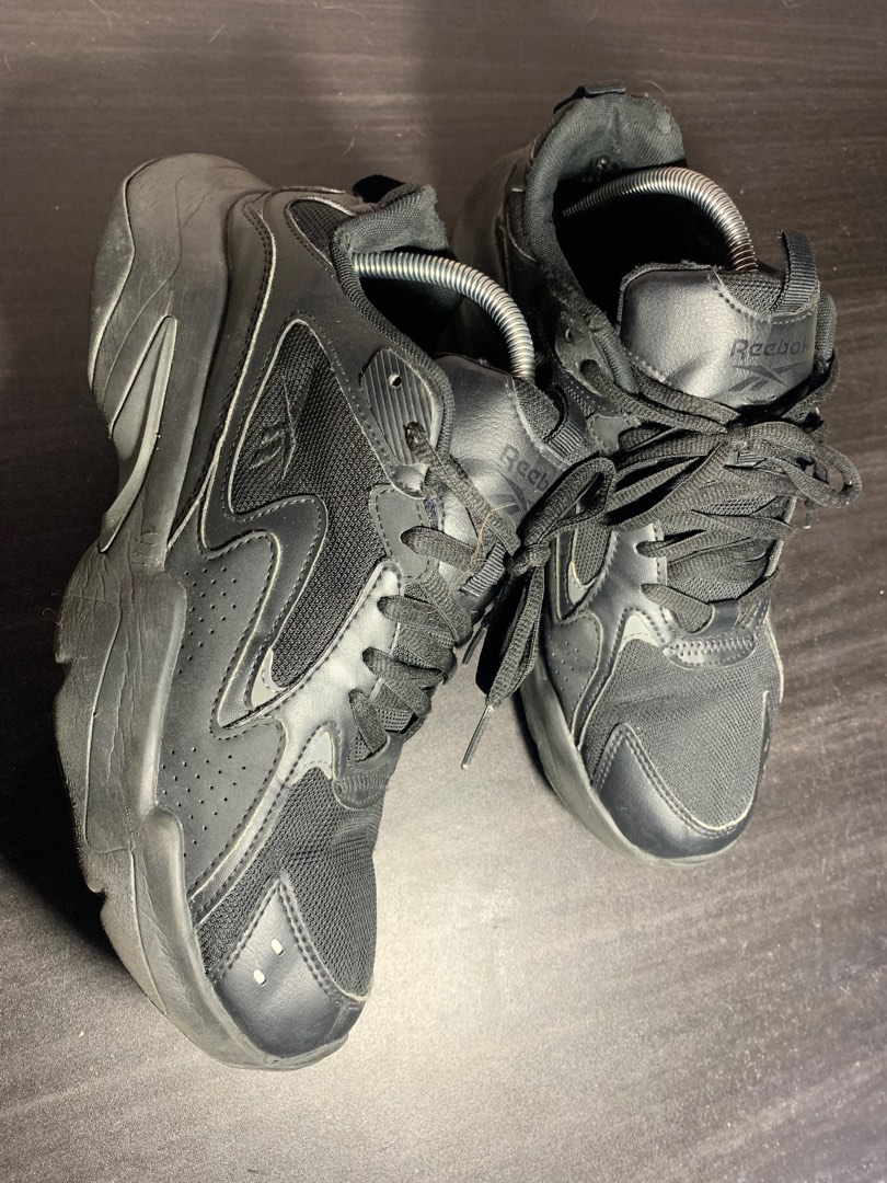 Reebok Chunky Black Shoes (US 10 Mens), Men's Fashion, Footwear ...