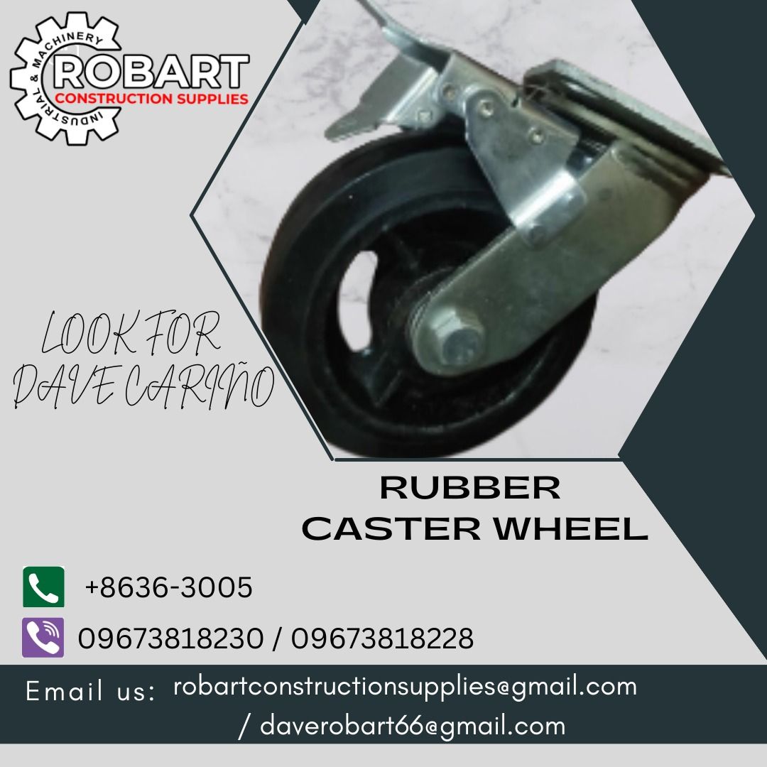 RUBBER CASTER WHEEL, Commercial & Industrial, Construction Tools ...