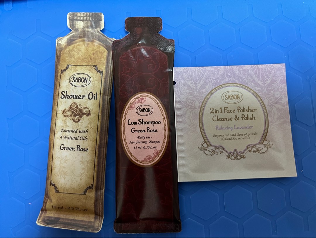 Sabon Shampoo / Face polisher sample/sabon shower oil -green rose, 美容 ...