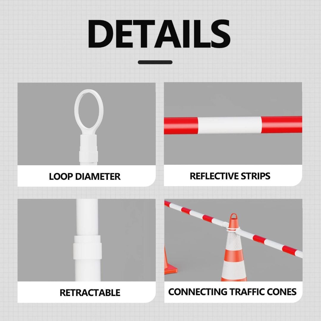 SAFETY BARRICADE POLE FOR SAFETY CONE / RETRACTABLE TRAFFIC CONE POLE ...