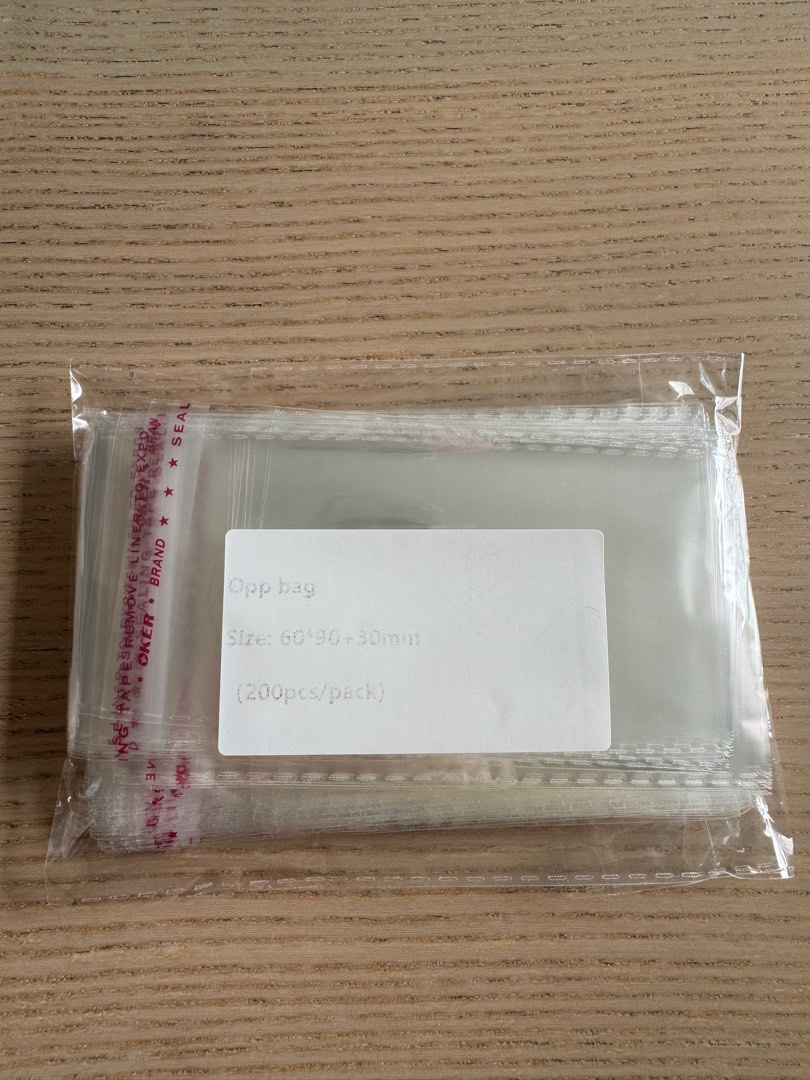 Self adhesive transparent plastic bag, Hobbies & Toys, Stationery ...