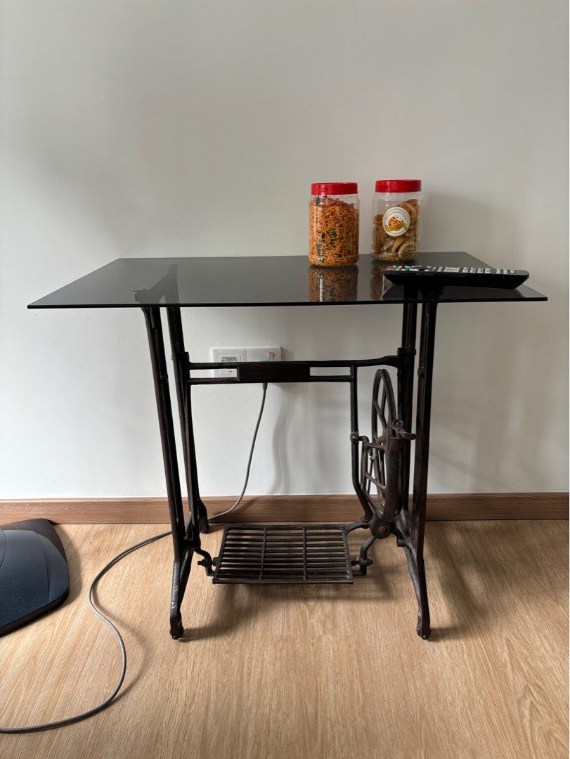 Sewing Machine Stand with glass top, Furniture & Home Living, Home ...