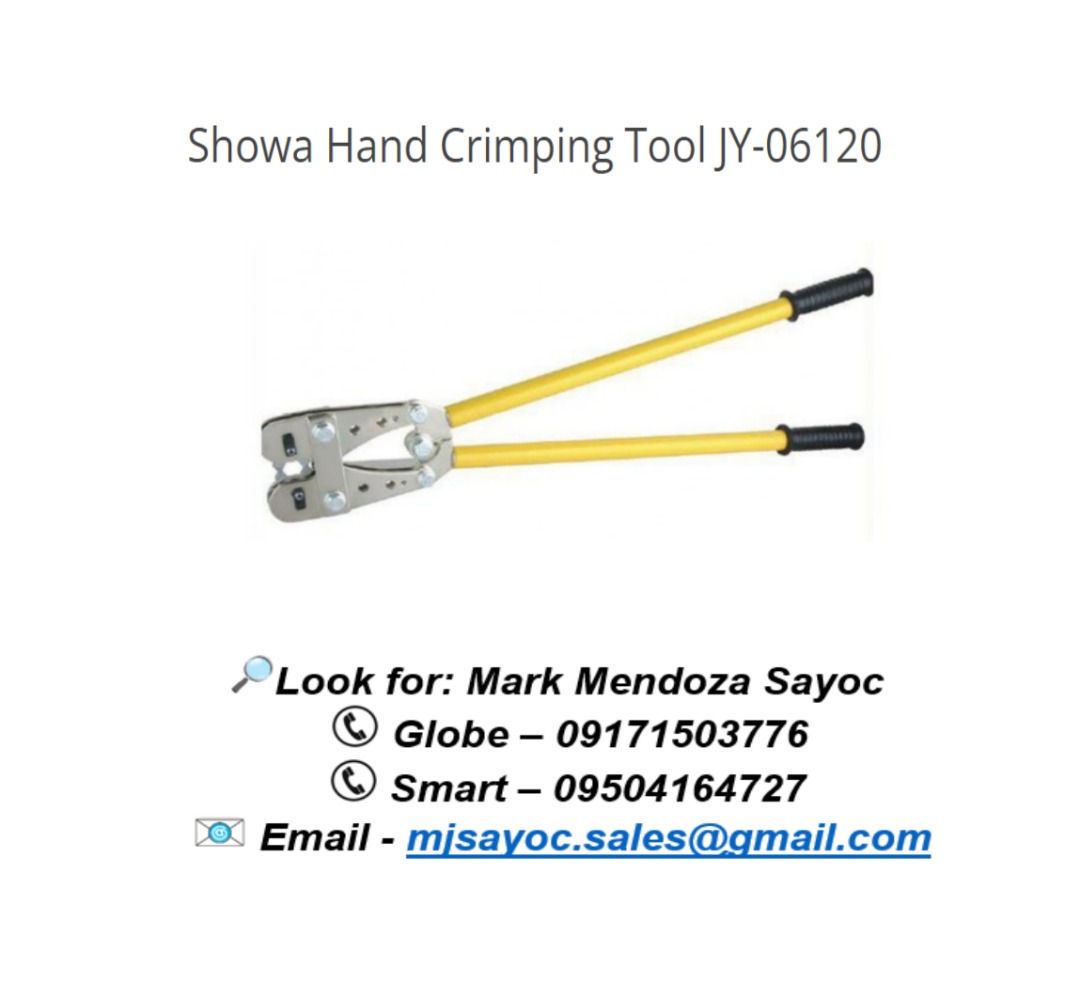 Showa Hand Crimping Tool JY-06120, Commercial & Industrial, Construction Tools & Equipment on ...