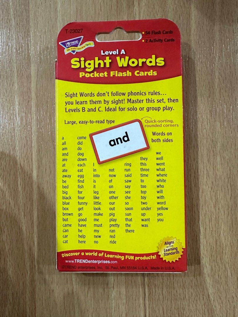 Sight Words Flash Card, Hobbies & Toys, Books & Magazines, Children's ...