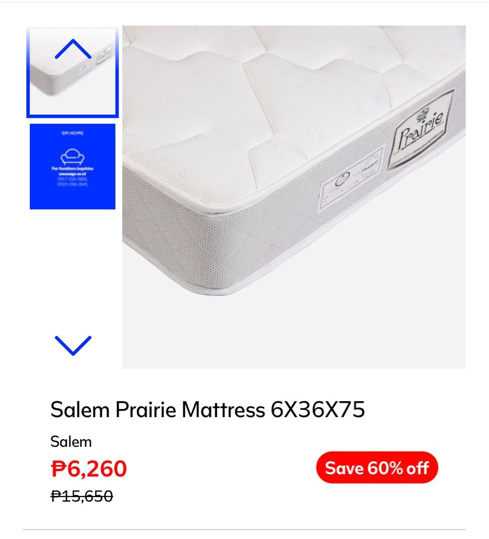 Single Size SALEM Prairie Foam Mattress, Furniture & Home Living ...