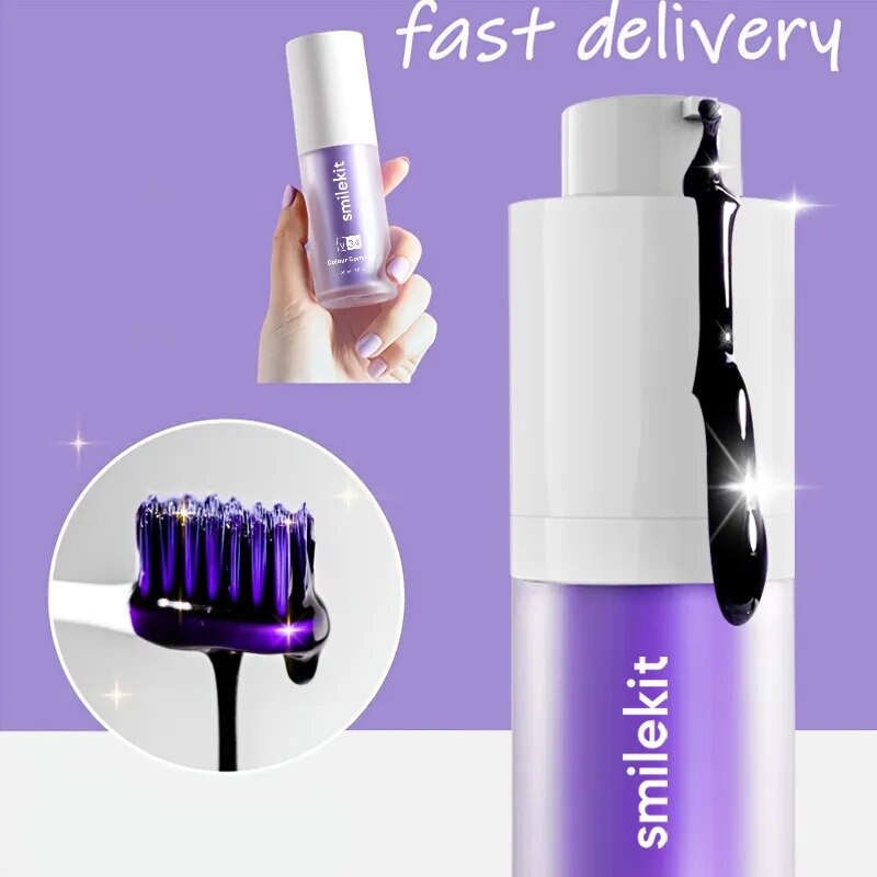 SmileKit V34 Teeth Whitening Toothpaste Oral Cavity Cleaning Purple ...