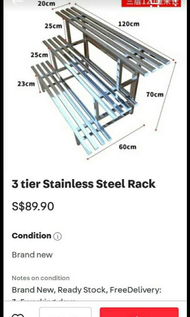 Stainless Steel Rack (3 layer) $45 only ( new one $89.90 check last ...