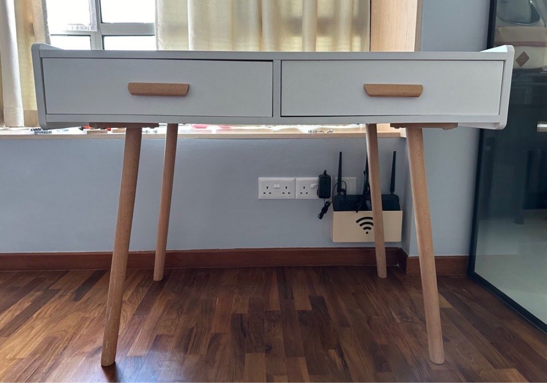 Study turn bay window table, Furniture & Home Living, Furniture, Tables ...