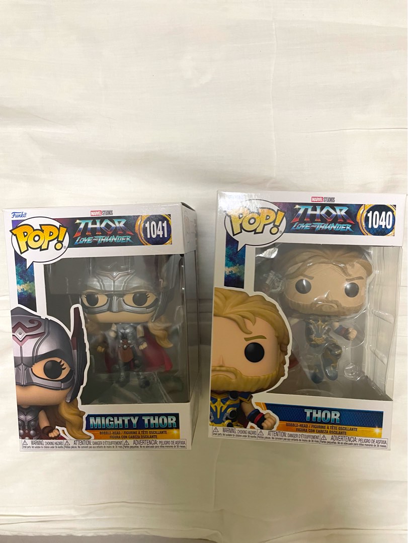 Thor and Mighty Thor Funko Pop, Hobbies & Toys, Toys & Games on Carousell