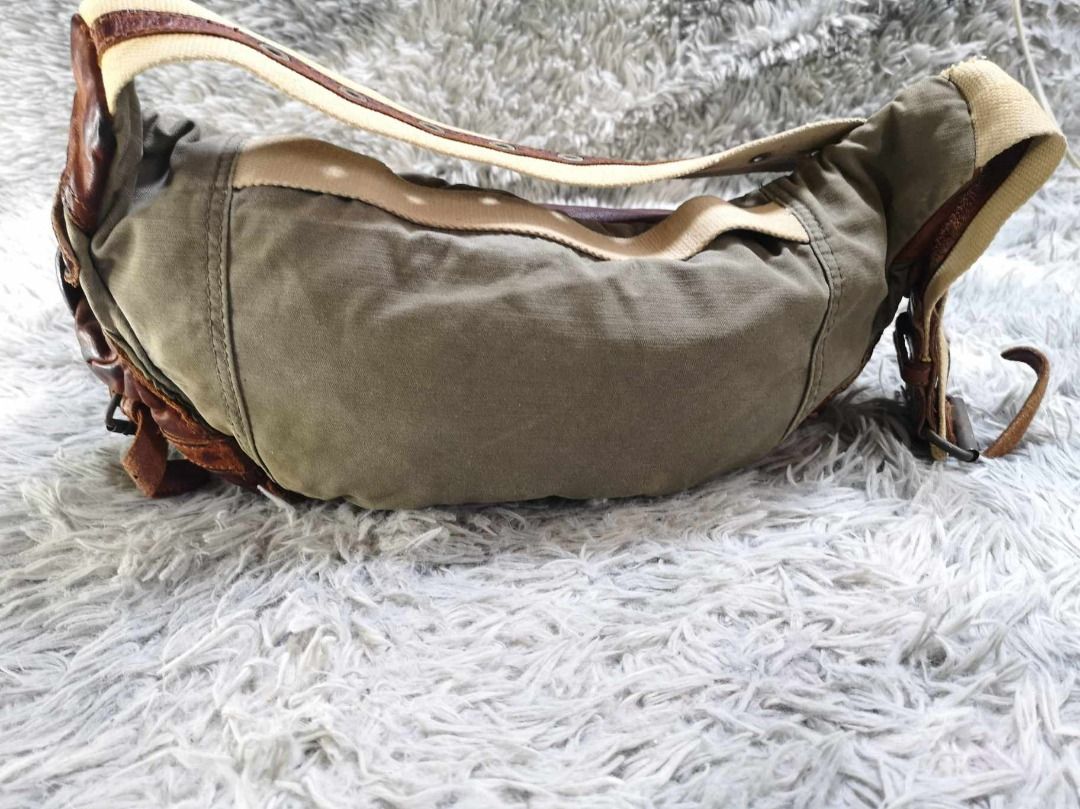 Tough Brown Zipper Leather Waist Bag, Men's Fashion, Bags, Belt bags ...