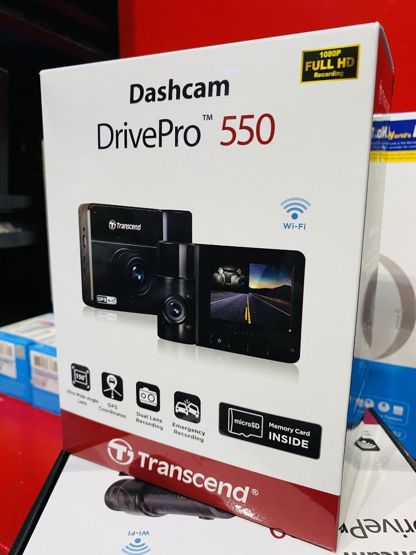 Transcend DrivePro 550 Dashcam 64GB TS-DP550B-64G, Photography, Video ...