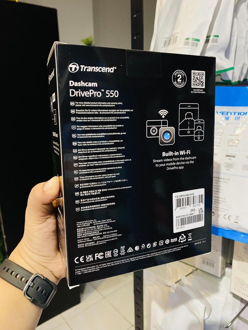 Transcend DrivePro 550 Dashcam 64GB TS-DP550B-64G, Photography, Video ...