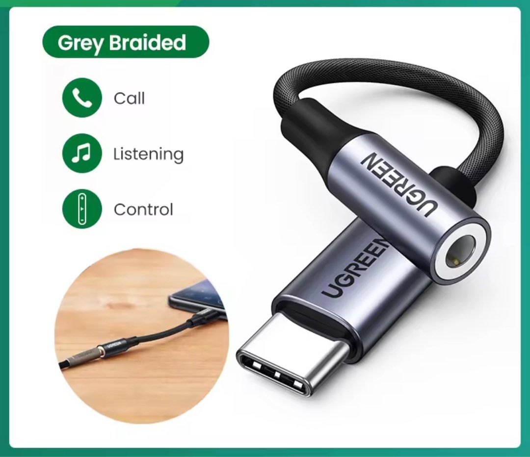 UGREEN 10cm USB-C to 3.5mm Female Cable, Mobile Phones & Gadgets ...