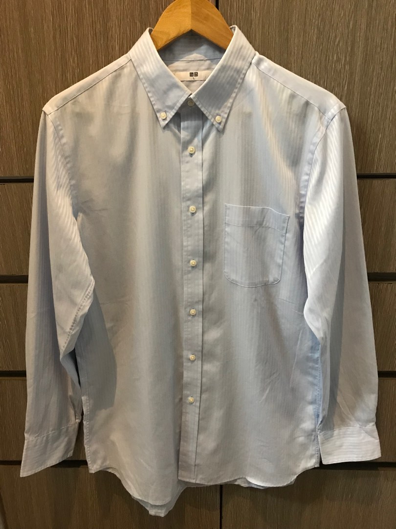 Uniqlo Blue Longsleeves, Men's Fashion, Tops & Sets, Formal Shirts on ...