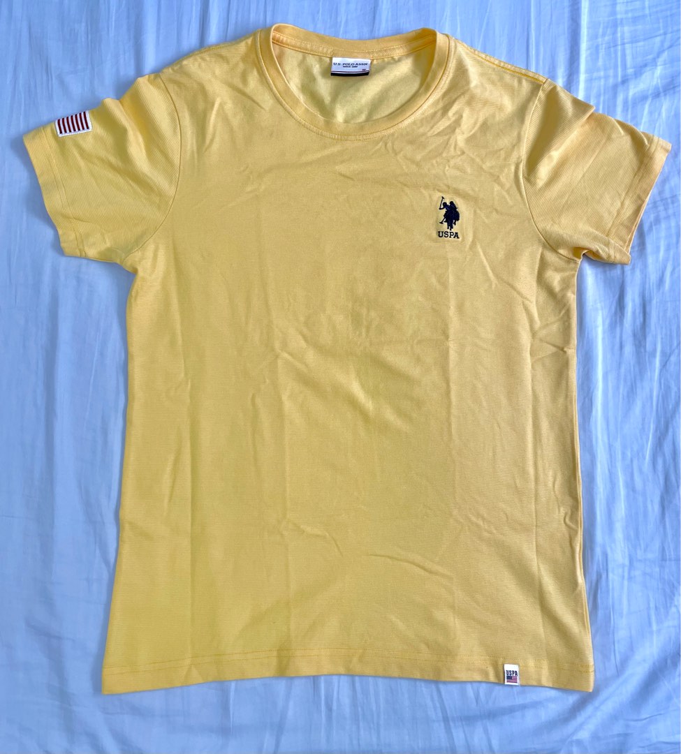 USPA Yellow Trim Fit, Men's Fashion, Tops & Sets, Tshirts & Polo Shirts ...