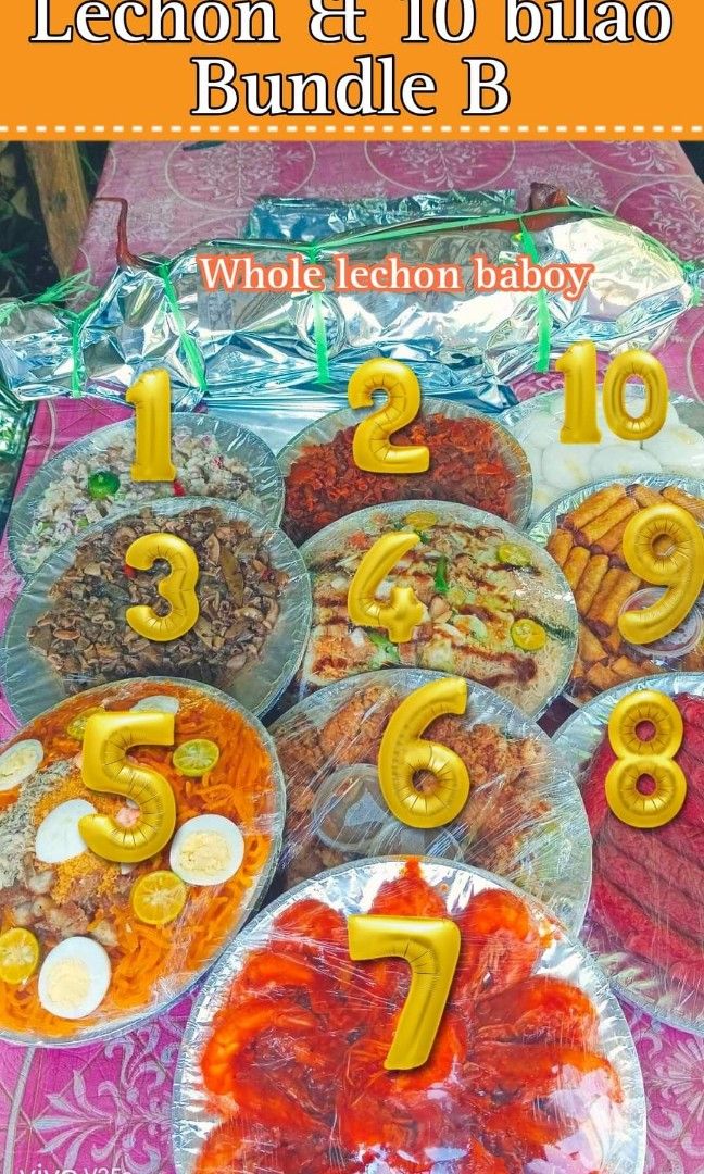 whole lechon baboy cebu style with 10 bilao size 10" package, Food ...