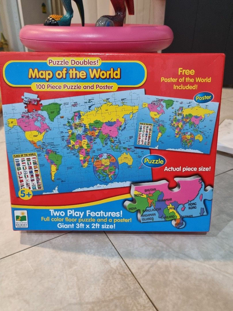 World map puzzle 100 pieces (poster not available), Hobbies & Toys ...