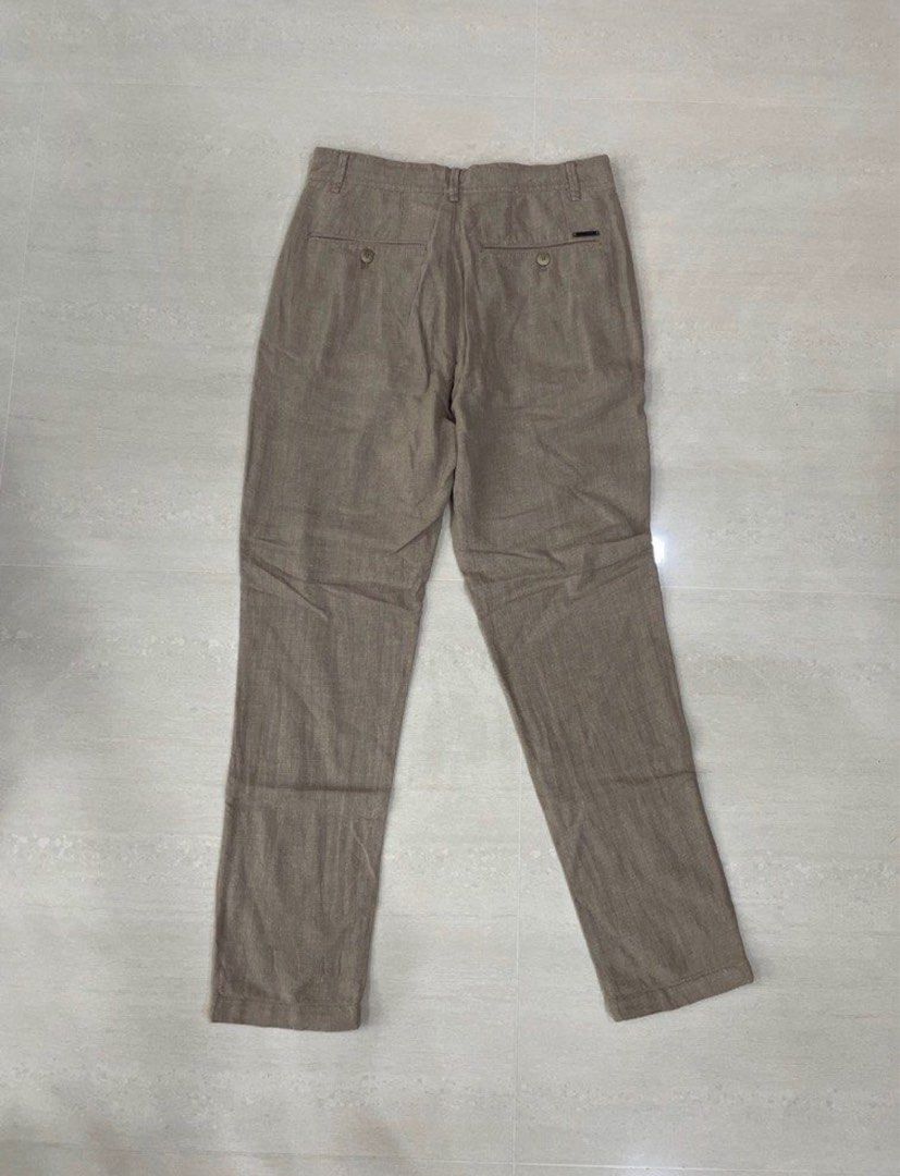 Zara Linen Pants Men, Men's Fashion, Bottoms, Trousers on Carousell